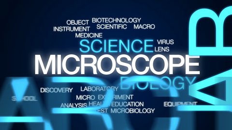 Microscope Animated Word Cloud Text Design Stock Footage Video (100% ...