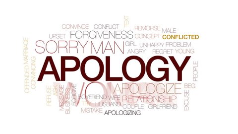 Apology Animated Word Cloud Text Design Stock Footage Video (100% ...