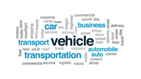 Vehicle Animated Word Cloud Text Design Stock Footage Video (100% ...
