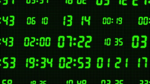 Animation Green Digital Clock Background Seamless Stock Footage Video ...