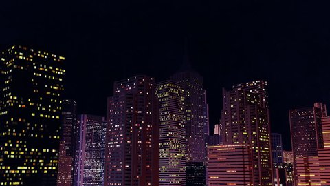 Camera Rotates Around Night City Loop Stock Footage Video (100% Royalty ...