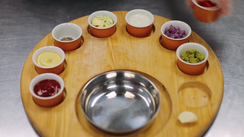 Restaurant Kitchen, Dish with Ingredients Stock Footage Video (100% ...