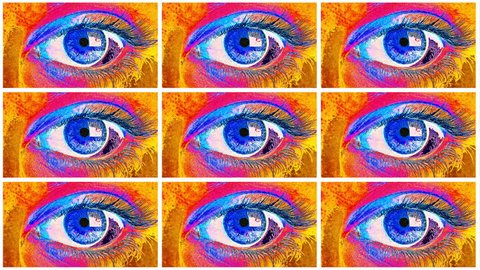 Looking Eyes 8 Bit Dotted Design Stock Vector (Royalty Free) 1673228605