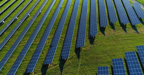 Solar Panel Farm Seen Above Filmed Stock Footage Video (100% Royalty ...