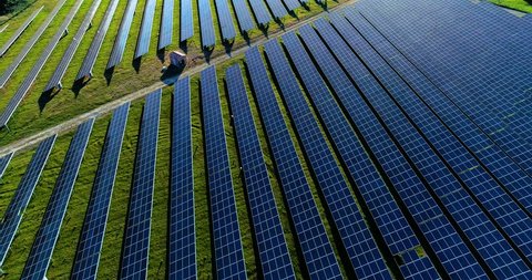 solar panel farm seen above filmed Stock Footage Video (100% Royalty ...