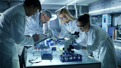 Team Medical Research Scientists Collectively Working Stock Photo ...