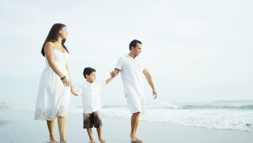 carefree latin american parents by ocean Stock Footage Video (100% ...