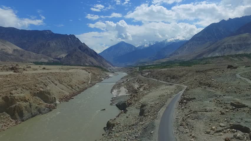 beauty indus river karakoram highway pakistan Stock Footage Video (100% ...
