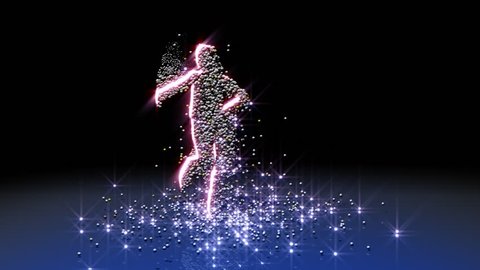 Jumping Woman Form Gold Particles On Stock Vector (Royalty Free) 420835465