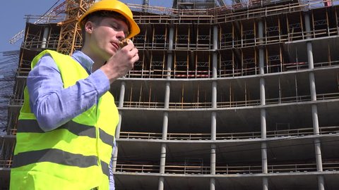 Laborer Handyman Workman Outdoor Eating Lunch Stock Footage Video (100% ...