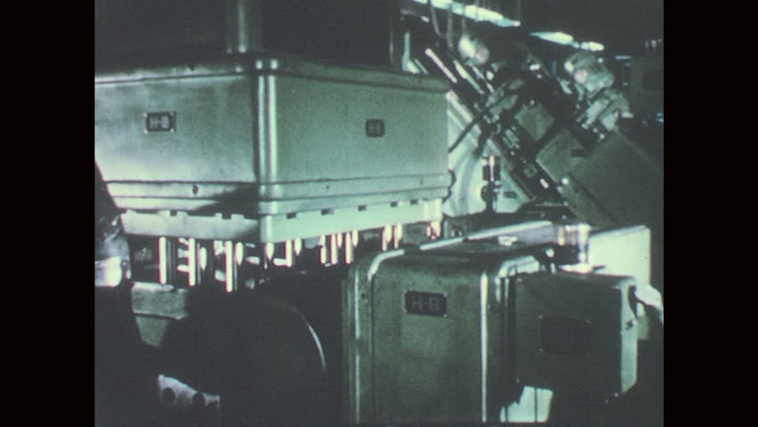 1950s industrial machine multiple spinning drill Stock Footage Video ...