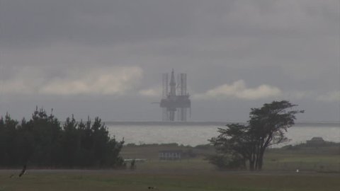 Maui Gas Field Platform Distance Airplane Stock Footage Video (100% ...