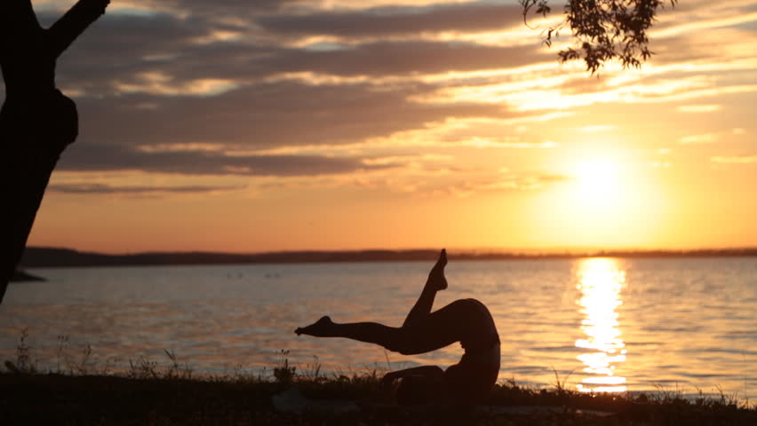 woman working out on beach sunset Stock Footage Video (100% Royalty ...