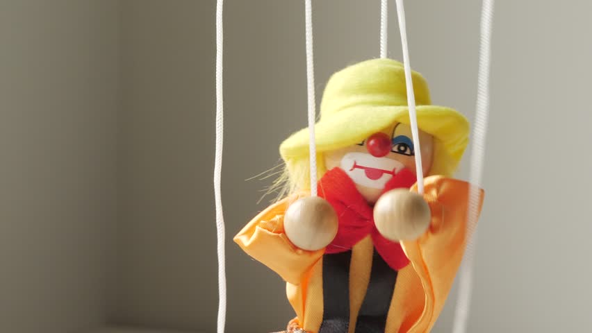 funny clown string puppet moving around Stock Footage Video (100% ...