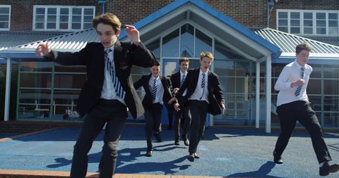 4k Excited Group School Children Running Stock Footage Video (100% ...
