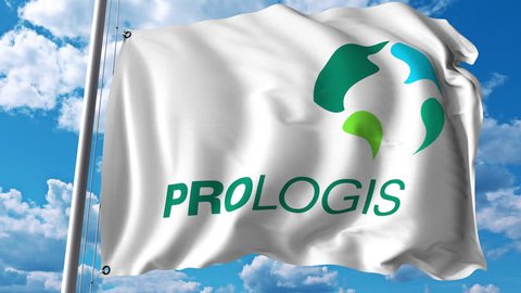 Waving Flag Prologis Logo 4k Editorial Stock Footage Video (100% ...