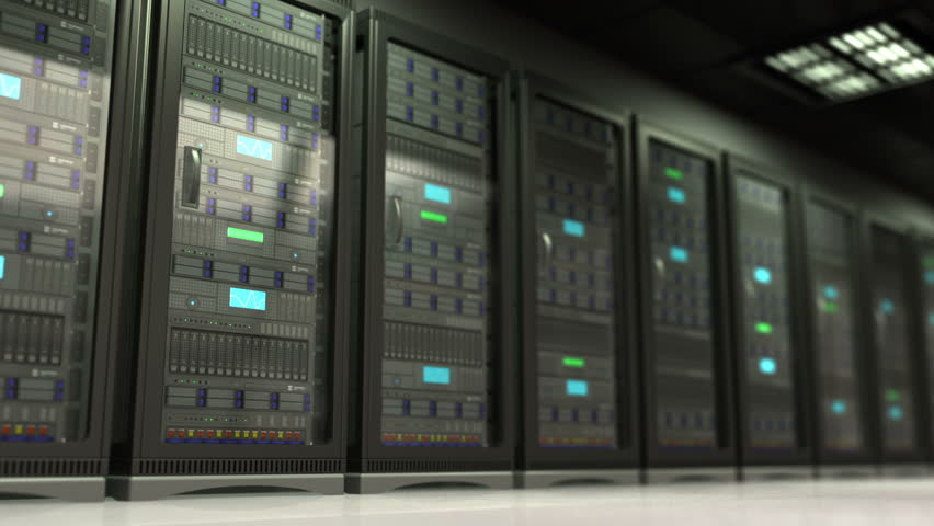 3d animation server room camera panning Stock Footage Video (100% ...