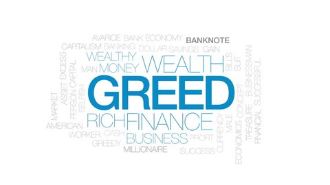 Greed Animated Word Cloud Text Design Stock Footage Video (100% Royalty ...