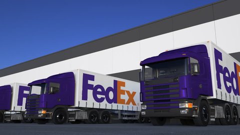 freight semi trucks amazon logo loading Stock Footage Video (100% ...