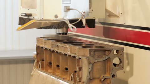 Engine Block Repair Process Internal Combustion Stock Footage Video ...