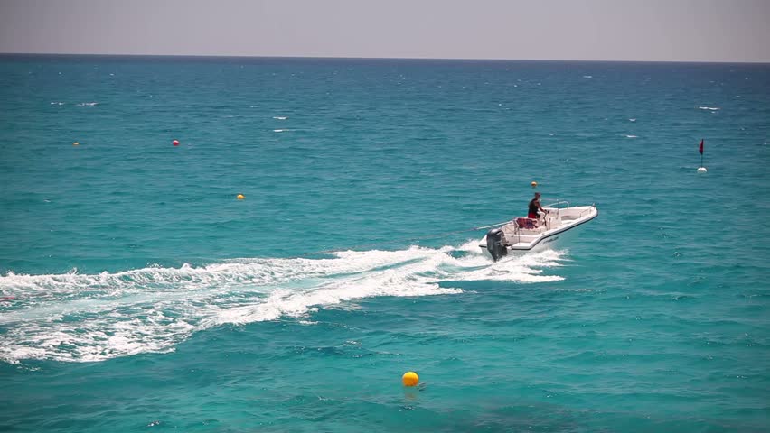 Motor Boat Pulls an Boat Stock Footage Video (100% Royalty-free ...