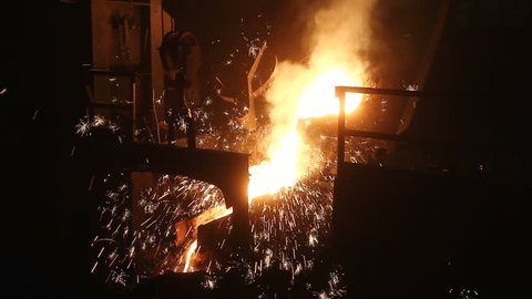 industry steel slab scarfing tending fire Stock Footage Video (100% ...