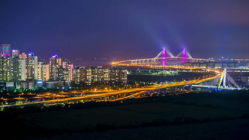 Night Time in Incheon with street Lights in South Korea image - Free ...