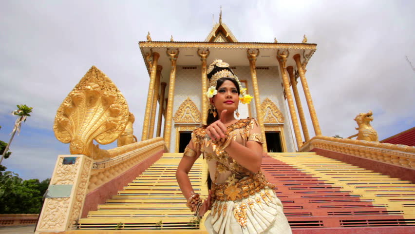apsara dancer dancing near temple afternoon Stock Footage Video (100% ...