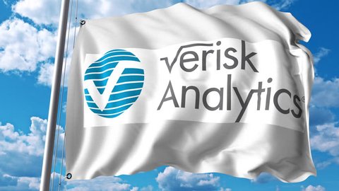 Waving Flag Verisk Analytics Logo 4k Stock Footage Video (100% Royalty ...