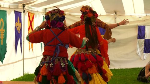 Beautiful Gypsy Women Dancing Show Stock Footage Video (100% Royalty ...