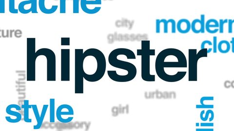 Hipster Animated Word Cloud Text Design Stock Footage Video (100% ...