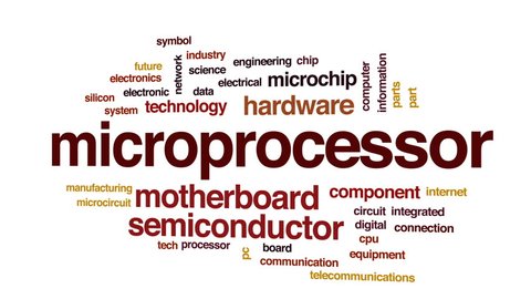 Microprocessor Animated Word Cloud Text Design Stock Footage Video (100 ...