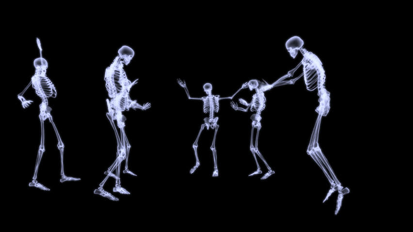x-ray group human skeleton dancing on Stock Footage Video (100% Royalty ...