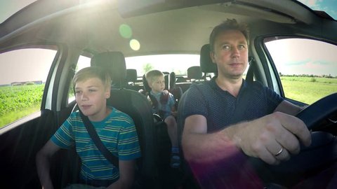 Children Boys Brothers Driving Car Parent Stock Footage Video (100% ...
