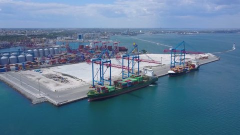 china qingdao port container terminal pov Stock Footage Video (100% ...