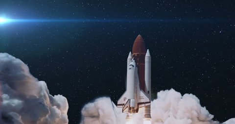 Space Shuttle Launch Space Stars Blue Stock Footage Video (100% Royalty ...