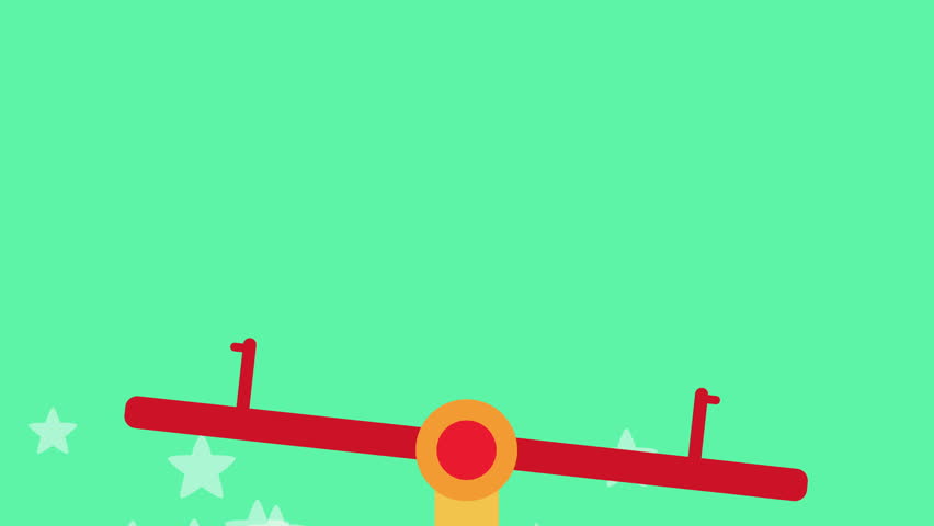 Colorful Cartoon Seesaw Animation Over Stock Footage Video (100% ...