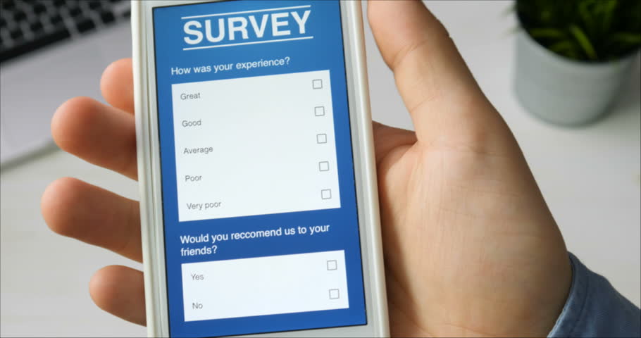 Taking Online Survey Using Smartphone Stock Footage Video 100 Royalty free 29520790 