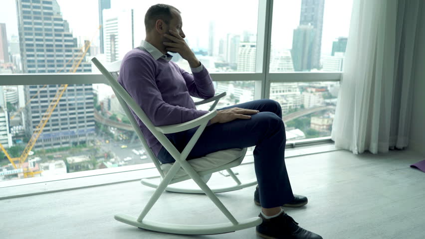 Sad, Unhappy Man Sitting On Stock Footage Video (100% Royalty-free ...