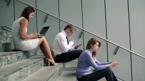 Young Business People Working On Stairs Stock Footage Video (100% ...