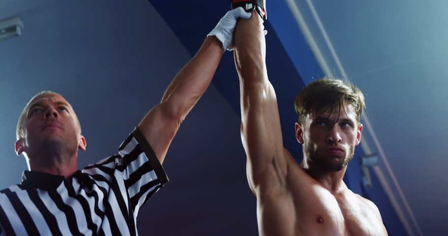 front view caucasian boxer holding winner Stock Footage Video (100% ...