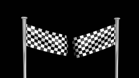 Racing Flags 3d Animation Alpha Matte Stock Footage Video (100% Royalty ...