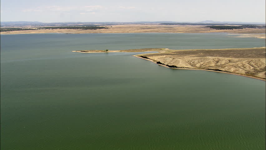 Flight Through Narrow Neck Keyhole Reservoir Stock Footage Video (100% ...