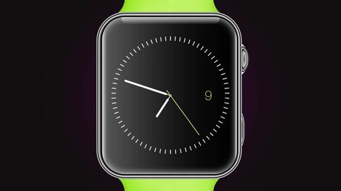 Animated Smartwatch Spinning Through 12 Hours Stock Footage Video (100% ...