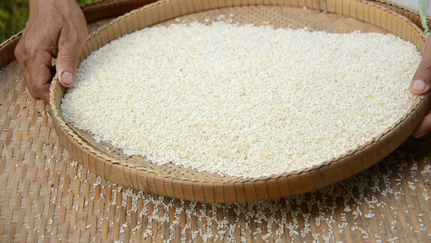 Cleaning Filter Dust Rice Before Cooking Stock Footage Video (100% ...