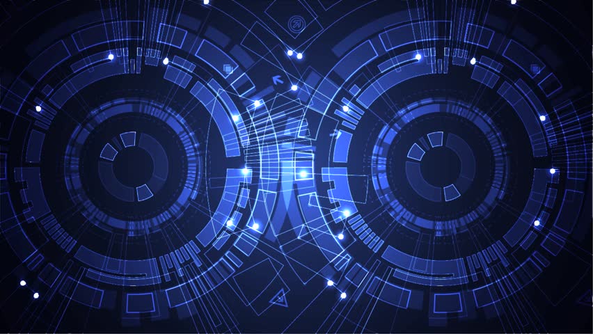 Abstract Blue Digital Communication Technology Stock Footage Video (100 ...