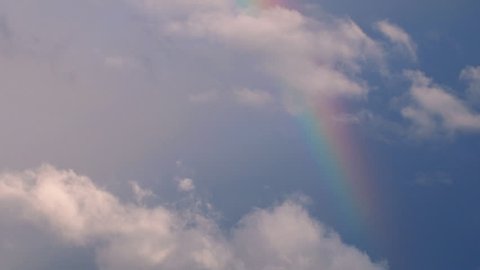 Beautiful Rainbow After Rain Blue Cloudy Stock Footage Video (100% ...