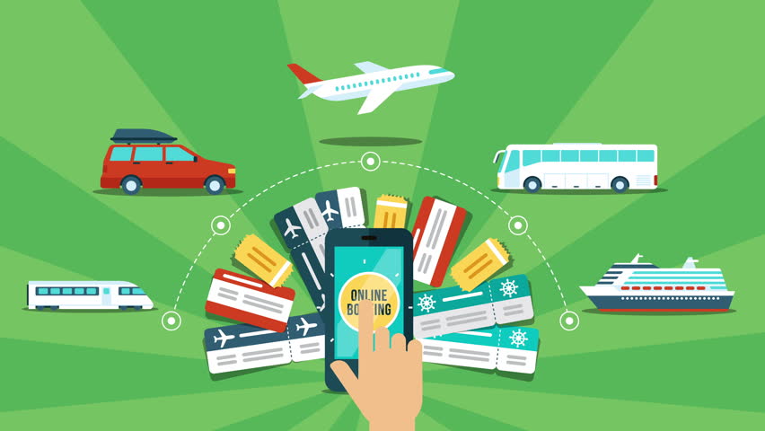 Tickets Online Booking Animation. Various Stock Footage Video (100% ...