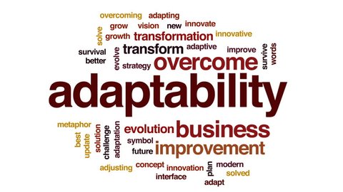 Adaptability Animated Word Cloud Text Design Stock Footage Video (100% ...
