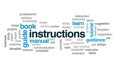 Instructions Animated Word Cloud Text Design Stock Footage Video (100% ...